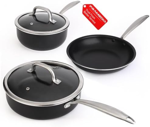 Amazon.com: BEZIA Induction Cookware Set 15-Piece, Pots and Pans Set ...