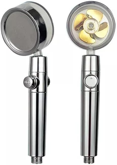 High-Pressure Turbo Shower Head with Built-in Fan – 6 Adjustable Spray ...