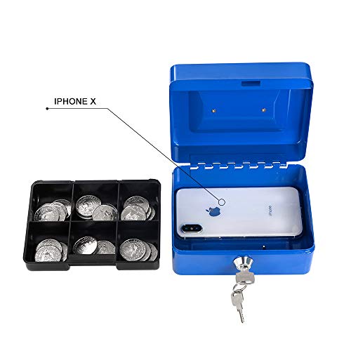 Cash Box with Key Lock and Money Tray for Kids Small Lock Box - Want It All