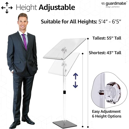 Snapklik.com : Acrylic Podium Lectern Stand Height Adjustable Ultra ...