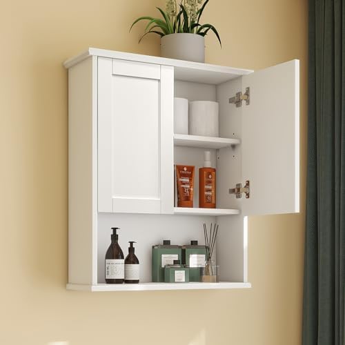 Amazon.com: TeakCraft Modern Wall Bathroom Cabinet, 24x30 Fully Assembled, Navy, Adjustable ...