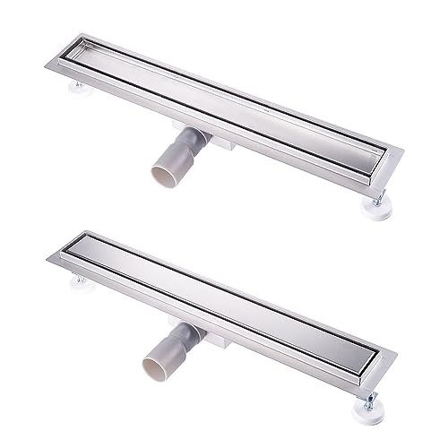 Shower gutter 40 cm, complete set, stainless steel drain gutter, extra ...