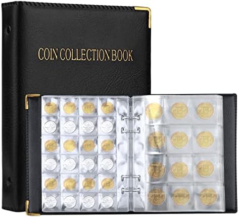 20 pages/360 Pockets Coin Collection Book, 3x3cm&4x4cm Coin Collecting ...