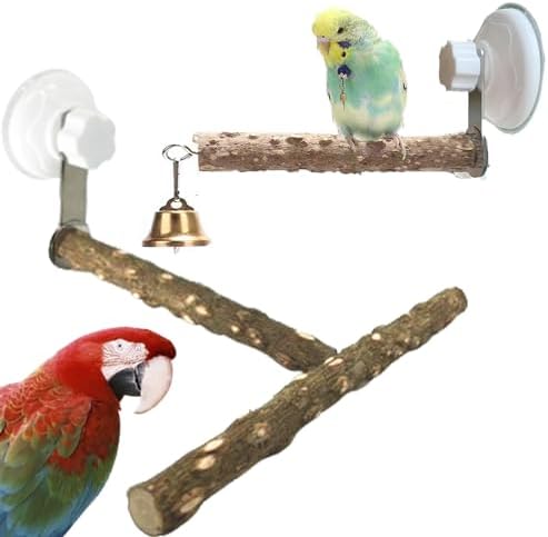 Amazon.com : Natural Bird Perch Stand with Suction Cup for Window ...