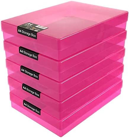 WestonBoxes A4 Colourful Transparent Plastic Craft Storage Boxes with ...
