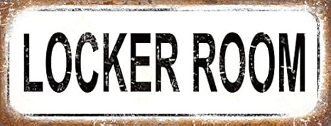 Amazon.com: Homebody Accents Locker Room Metal Sign, Gym, Rustic ...