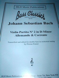 Bach Violin Partita No.2 D minor Double Bass by Florian Feuser: Bach ...