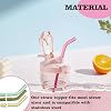 10 Pcs Silicone Straw Tips with Pedestals, re-usable Cover, Metal ...