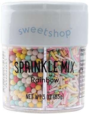 Amazon.com: Sweetshop, Sprinkle 6 Cell Mix, Rainbow, Edible Sprinkles ...