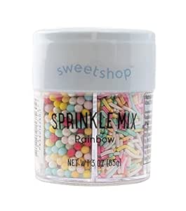 Amazon.com: Sweetshop, Sprinkle 6 Cell Mix, Rainbow, Edible Sprinkles ...