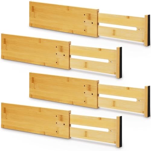 Amazon.com: Guntsous 4 Pack Bamboo Drawer Divider - Expandable Drawer ...