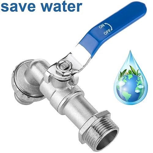 Garden Tap Kit – 3/4″ Garden Lever Tap Valve with Blue Handle – Silver ...