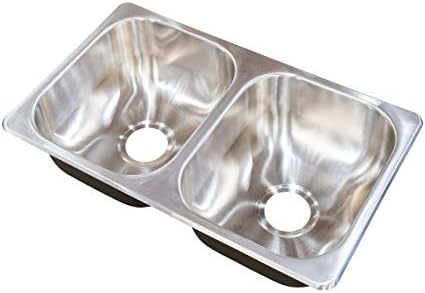 RecPro RV Double Bowl Kitchen Sink | 27" x 16 x 7" | Stainless Steel ...