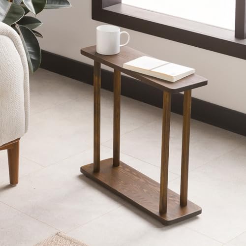 Amazon.com: Rectangular Solid Pine Wood Narrow Side Table, Skinny ...