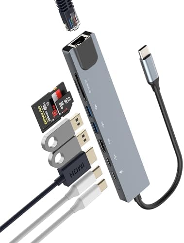 Amazon.com: USB C Hub for iPhone 15 Pro Max iPad(8in1) HDMI USB Type C ...