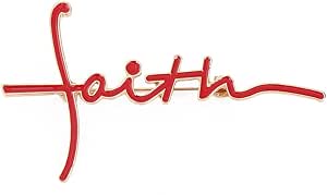 Amazon.com: Faith Letter Brooch for Women Men Christian Theme Enamel ...