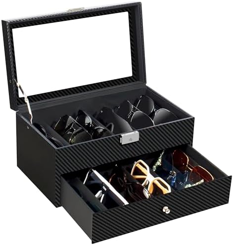 Amazon.com: MAHIONG 12 Slot Sunglasses Storage Organizer, 2 Layer ...
