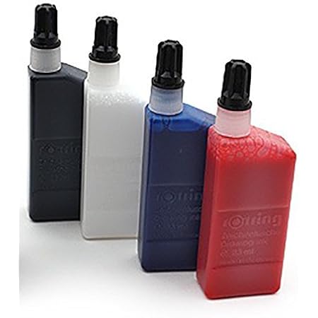 Rotring Drawing Ink Black Red Blue & White for Isograph Pens 23ml Each ...