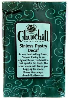 Amazon.com : Churchill Coffee Sinless Pastry Decaf 10 Portioned Packs ...