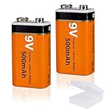 ・ブランド:XINGWEI・🔋 【商品仕様】電圧：9v 容量：500mAh。2つの500mAh 9Vリチウムイオン充電電池は、保護板を内蔵しており、日常使用で信頼できるものです。・🔋 【幅広い用途】煙警報器、煙探知器、マッサージ器、エレキギ...