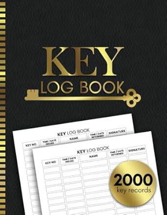 Key Log Book: Key Register Logbook, Security Sign In Out Sheet, Key ...