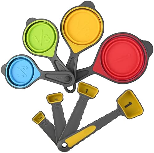 Amazon.com: Silicone Collapsible Measuring Cup- 8 pcs Collapsible Food ...