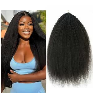 Amazon.com : NFHAIR Knotless Pre-Separated Crochet Hair Extensions Kinky Straight Human Hair ...