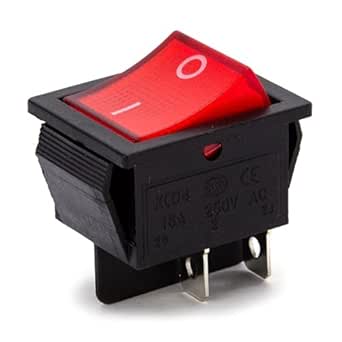 KCD4 Rocker Switch with Light Red Light 4 Pin DPST ON/Off Snap in Rocker Switch 16A/250V 20A ...
