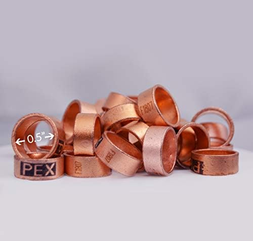 D.N 25 Pieces Heavy Duty 1/2" Crimp Rings, Copper Crimp Clamp Ring 1/2 ...