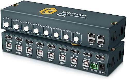 Amazon.com: TESmart 8K@60Hz HDMI KVM Switch 1 Monitor 4 Computers USB 3 ...
