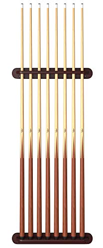 Viper 2-Piece Traditional Wall Mounted Solid Oak Billiard/Pool Cue Rack ...