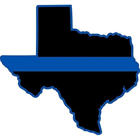 Amazon.com: Thin Blue Line Decal Vinyl StickerState Of Texas Blue ...