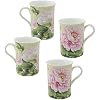 Amazon.com: Grace Teaware Bone China Coffee Tea Mugs 9-Ounce, Set of 4 ...