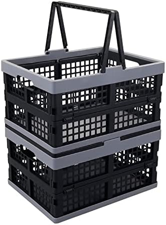 Amazon.com - Jandson 2 Packs Plastic Folding Storage Crate with Handle ...