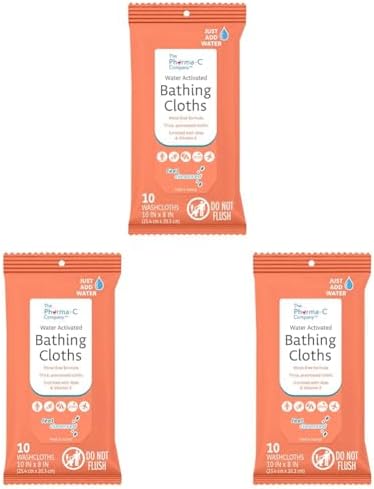 Amazon.com: Pharma-C Water-Activated Bathing Cloths [10 cloths] – Rinse ...
