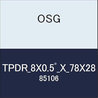 Amazon.co.jp: OSG テーパーエンドミル TPDR_8X0.5ﾟ_X_78X28 商品番号 85106 : 産業・研究開発用品