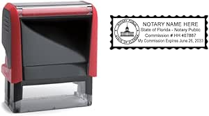 Amazon.com : Hubco Red 4913 Florida Notary Stamp with Florida State ...