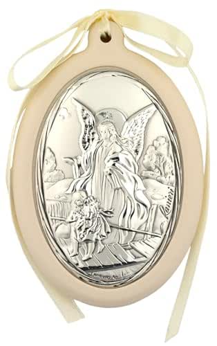Amazon.com: White Guardian Angel Crib Medal | Guardian Angel Guiding ...