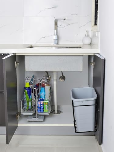 TONSYL Kitchen Compost Bin Hanging Trash Can Cabinet Door Or Under Sink ...