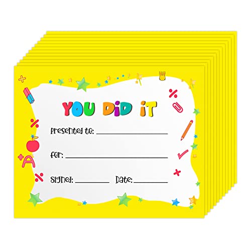 Hohomark You Did It Award Certificates for Kids,30PCS - Want It All