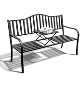 Amazon.com: SHGJ&SOFT Outdoor Bench, Garden Bench, Cast Iron Metal ...