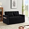 Amazon.com: Antetek Convertible Sleeper Sofa Bed, 3 in 1 Velvet Loveseat Futon Sofa Couch with ...