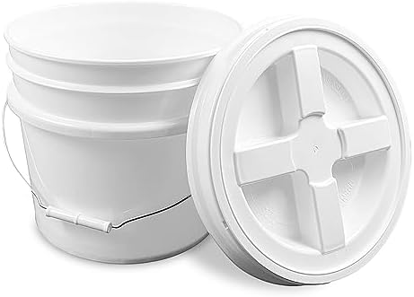 Amazon.com: ePackageSupply, 3.5 Gallon White Bucket with White Gamma Screw on Lid (Pack of 1 ...