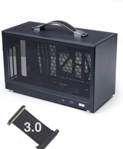 S300 Portable 8L Mini-ITX Case w/PCIe Riser Cable, Advanced Vented ...