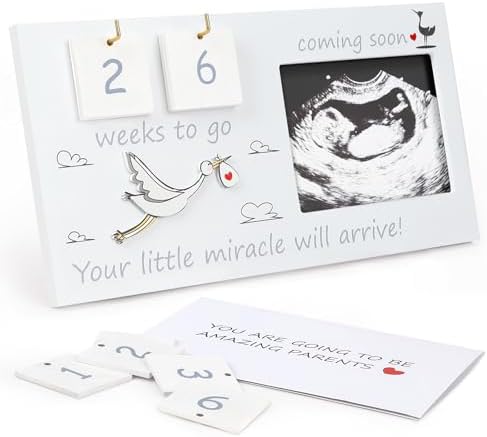 Amazon.com: Baby Sonogram Picture Frame with Countdown Weeks - Standard ...