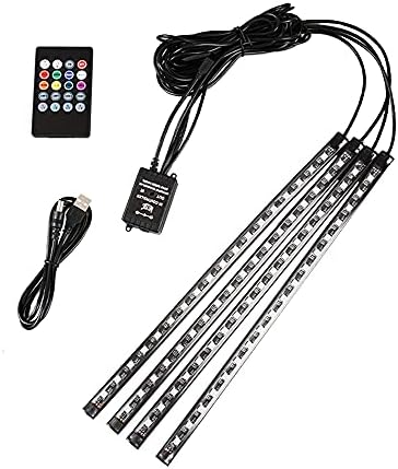 Interior Car Lights, Car LED Strip Light with APP Controller, 4pcs 48 ...
