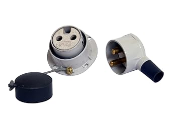 SHIP- 20 AMP SP TWO PIN Metal Clad Protected PLUG and SOCKET 240V AC ...