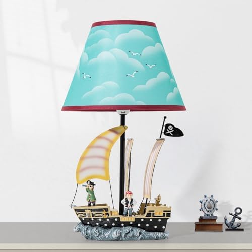 HERBESTBAY Kids Table Lamp, Adorable 15 Inch Nautical Ship Style Kids ...