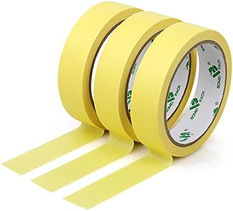 BOMEI PACK Yellow Masking Tape Decorative Writable Yellow Painters Tape ...