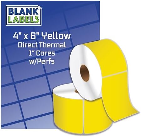 Amazon.com : Blank Labels 4" X 6" Direct Thermal Shipping Labels Yellow ...